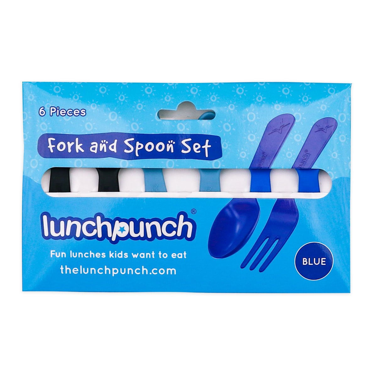 LUNCH PUNCH – SET CUCHARA TENEDOR – AZUL – Babyology